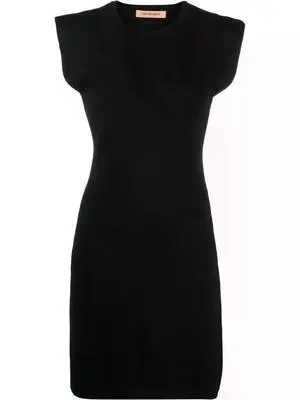 YVES SALOMON Fine-ribbed Sleeveless Mini Dress - Black