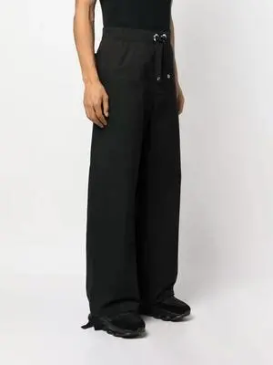 Versace Wide-leg Cotton Track Pants - Black