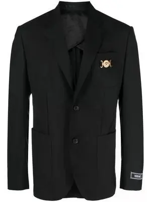 Versace Wool Single-breasted Blazer - Black