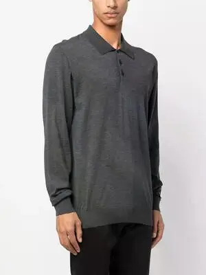 GOLDEN GOOSE Logo-patch Wool Polo Shirt