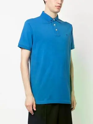 HACKETT Logo-embroidered Piqué Cotton Polo Shirt - Blue