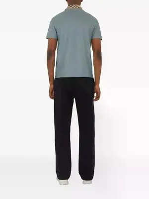 Burberry Checked-collar Polo Shirt - Blue