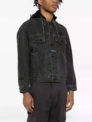 AAPE BY *A BATHING APE Denim Jacket With Drawstring Hood - Black