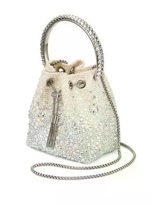 JIMMY CHOO Bon Bon Crystal Embellished Bucket Bag