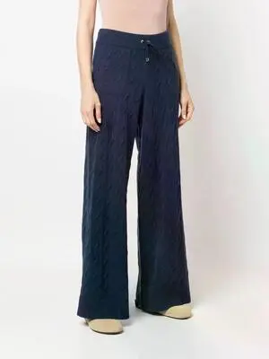 Ralph Lauren Recycled Cashmere Wide-leg Cable Knit Trousers