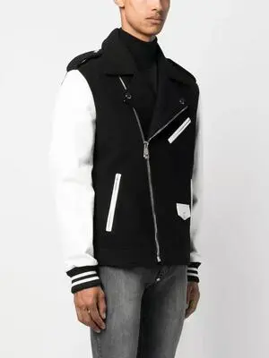 Philipp Plein Leather Biker Jacket - Black