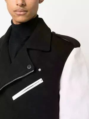 Philipp Plein Leather Biker Jacket - Black