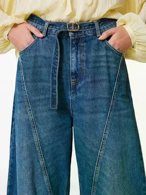 TWINSET Wide-leg Belted Jeans