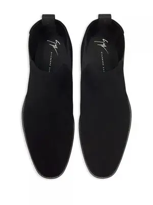GIUSEPPE ZANOTTI Ryim Velour Chelsea Boots - Black