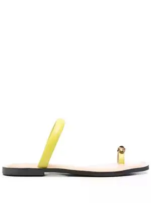 TWINSET Embellished Single Toe Strap Sandals - Green