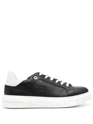 BALDININI Two-tone Low-top Sneakers With Perforated Detailing - Black