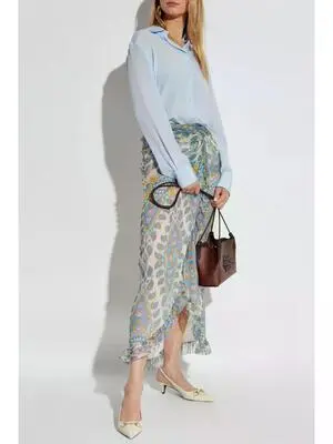Etro High-waisted Silk Wrap Skirt