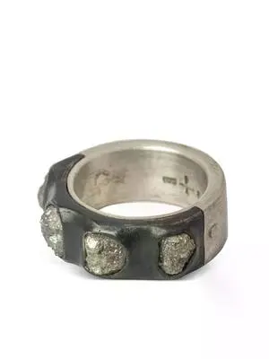 PARTS OF FOUR Sistema Diamond Ring In Oxidised Sterling Silver