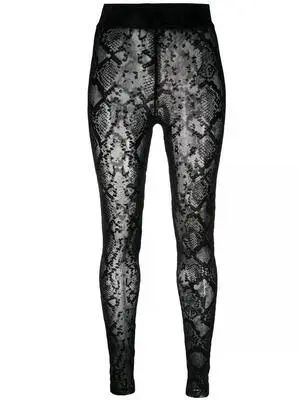 Philipp Plein Logo-embroidered High-waisted Leggings - Black