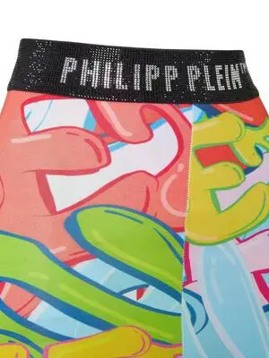 Philipp Plein Leggings Bombing Graffiti - Pink