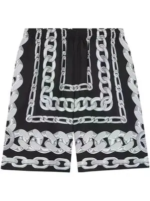 Versace Versace Medusa Chains Silk Shorts Black