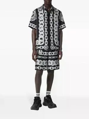 Versace Medusa Chains Silk Shorts - Black