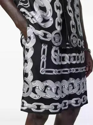Versace Medusa Chains Silk Shorts - Black