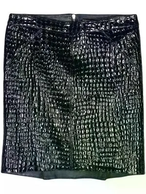 TOM FORD Crocodile-embossed Leather Miniskirt - Blue