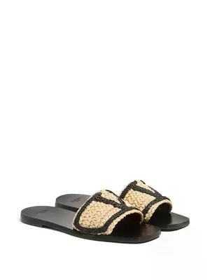 Valentino Garavani Woven Raffia Flat Sandals
