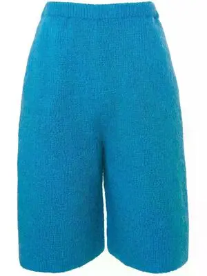 JW Anderson Logo-appliqué Knit Bermuda Shorts - Blue
