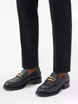 LANVIN Buckled Leather Loafers