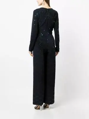 Talbot Runhof Embellished Draped Jumpsuit