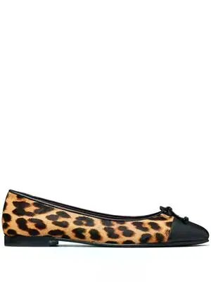 Tory Burch Cap-toe Leopard Print Ballerina Flats