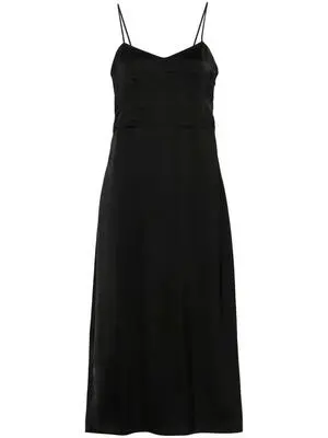 Fabiana Filippi Satin Slip Dress - Black