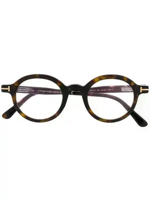 TOM FORD Round Frame Glasses - Brown