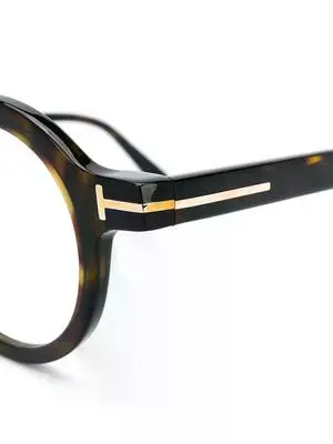 TOM FORD Round Frame Glasses - Brown