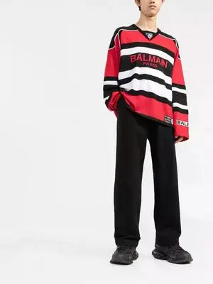Balmain Logo-print V-neck Jumper