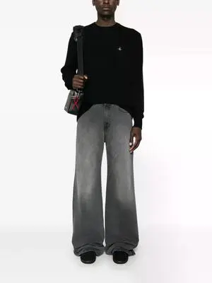 VIVIENNE WESTWOOD Orb Logo Crew Neck Sweater - Black