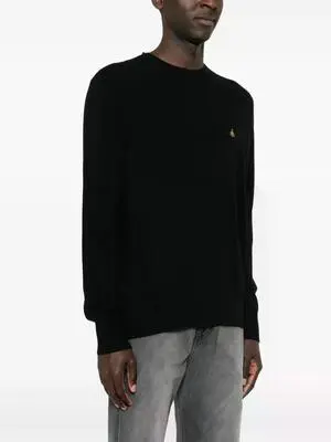 VIVIENNE WESTWOOD Orb Logo Crew Neck Sweater - Black