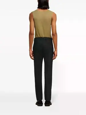 AMI Paris Twill Tapered-leg Trousers - Black
