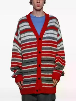 Marni Striped V-neck Cardigan - Neutrals
