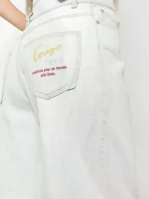 Kenzo Logo-embroidered Straight-leg Jeans