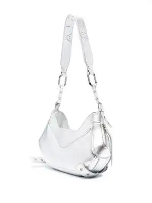 BIASIA Tone Leather Shoulder Bag - Silver