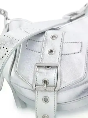 BIASIA Tone Leather Shoulder Bag - Silver