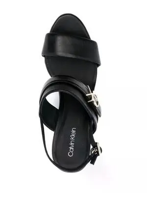 Calvin Klein 100mm Logo-plaque Leather Sandals