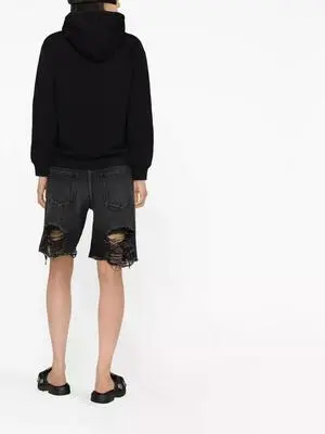 LANVIN Logo Print Drawstring Hoodie - Black