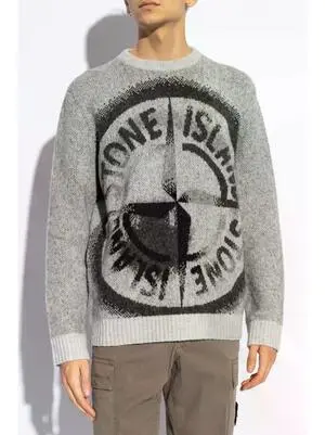 Stone Island Compass Motif Knitted Jumper