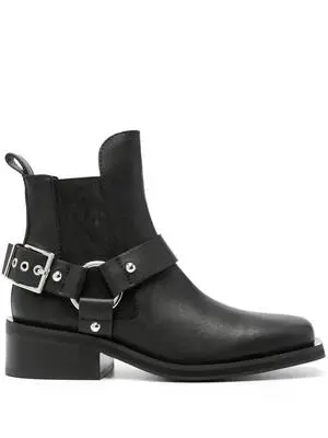 GANNI Biker Chelsea Ankle Boots - Black