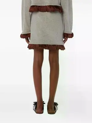 JW Anderson Merino Wool Knit Mini Skirt With Satin Trim
