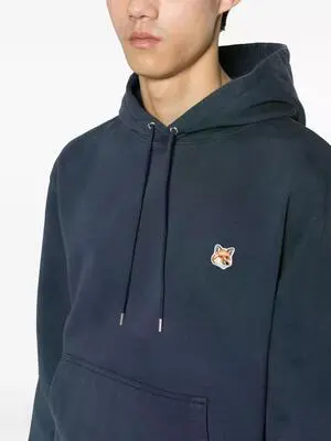 Maison Kitsuné Fox-motif Cotton Hoodie - Blue