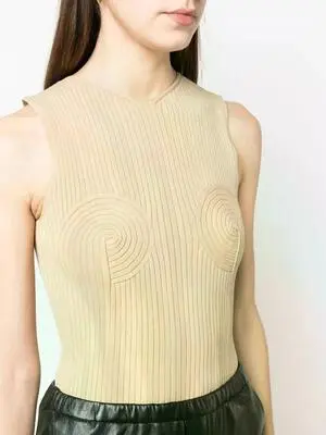 Nanushka Ribbed Knit Bustier Detail Top