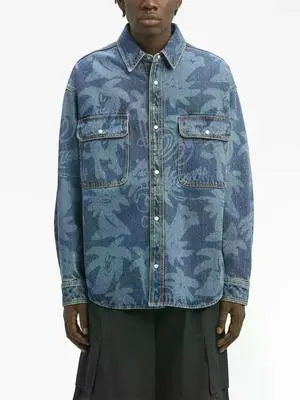 Palm Angels Laser-print Denim Shirt