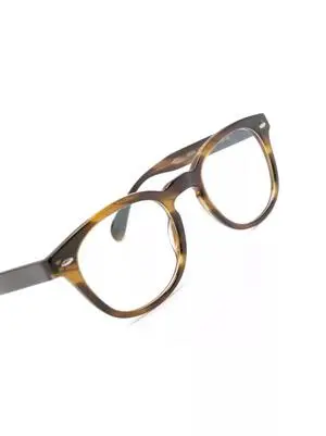 Oliver Spencer Round Frame Eyeglasses - Brown