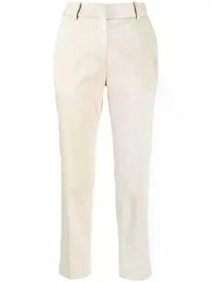 GOODIOUS Cropped Tailored Trousers - Brown