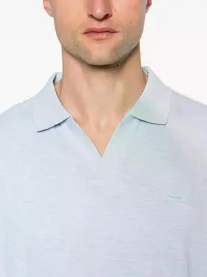Calvin Klein Logo-patch Mélange Polo Shirt